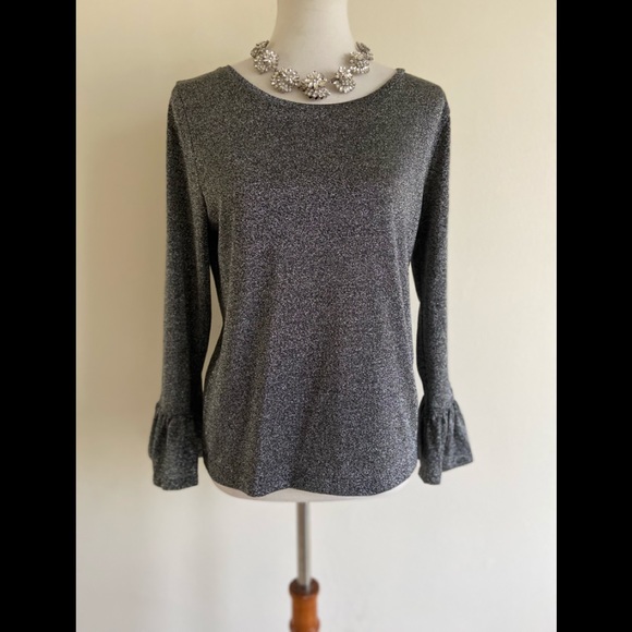 Tops | Metallic Silver Tunic Top With Plenty Of Stretch | Poshmark